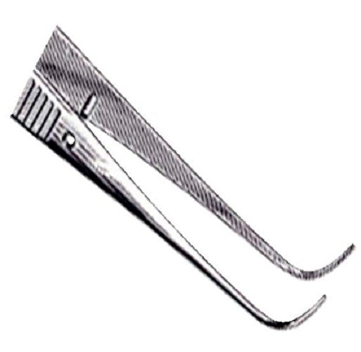 Forceps-Iris, stainless steel, curved, 11cm length – Adelab Scientific