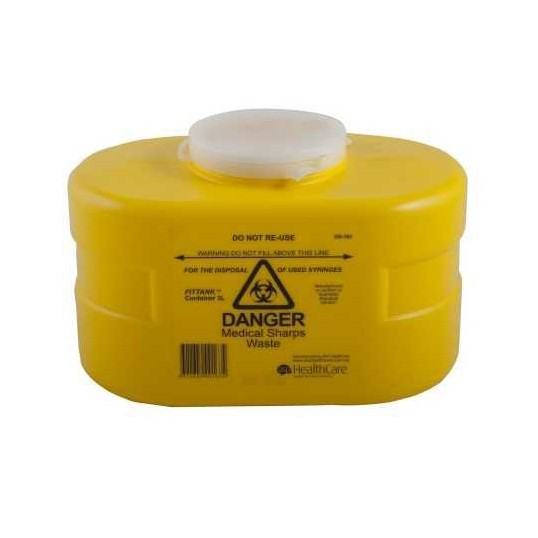 FITTANK™ Sharps Container 3 Litre Resealable Snap Top – Adelab Scientific
